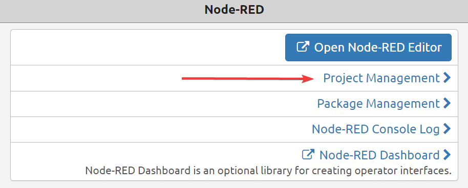 Node-RED Configuration Nodes and Project Management