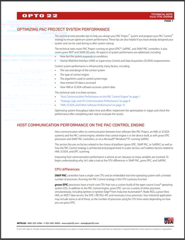 Optimizing PAC Project System Performance