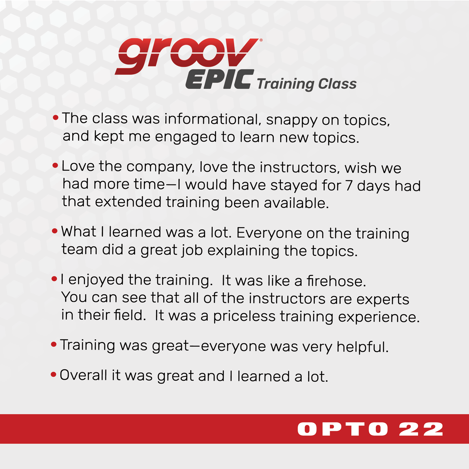 A few seats are still available for August 2025 groov EPIC training
