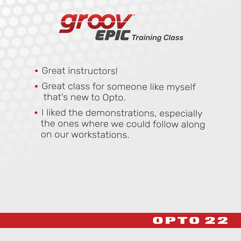 Take your projects to the next level with groov EPIC training