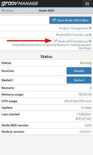 New Node-RED dashboard features in groov firmware 3.3